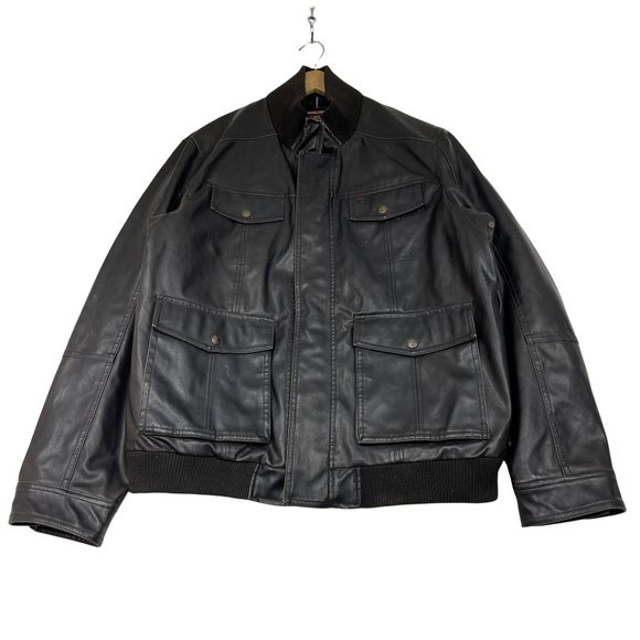 Levi's | Jackets & Coats | Levis Faux Leather Pvc Trucker Jacket Size ...